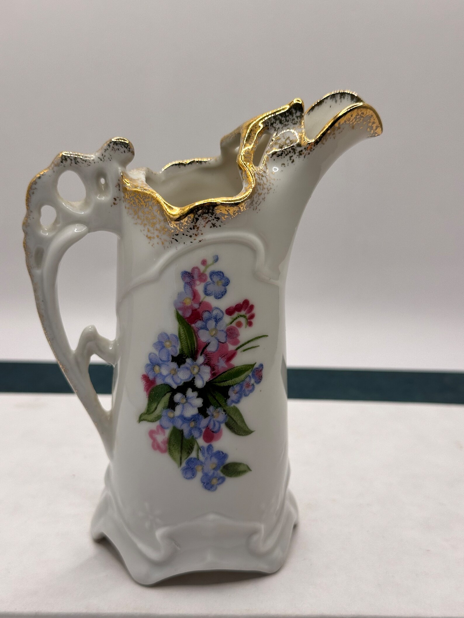 Vintage Royal Crown Blue Floral Miniature Pitcher Hand Painted - Etsy