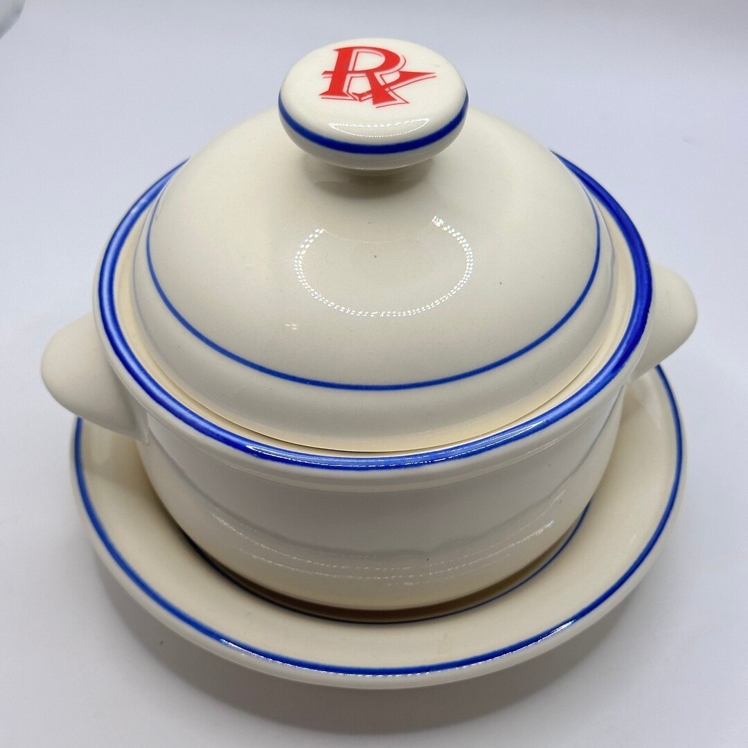 Vintage 3 Piece Rubicon "rx" Get Well Soup Bowl With Lid and Saucer - Etsy