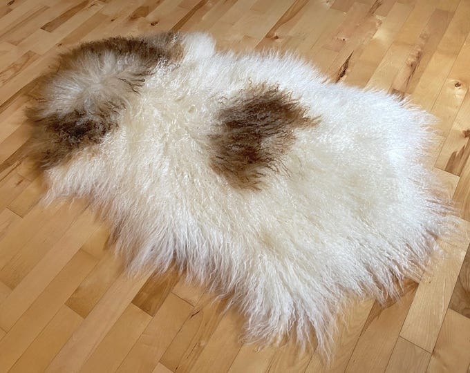 New Genuine Tibet Mongolian Curly Lamb Fur Skin Hide Pelt Natural ...