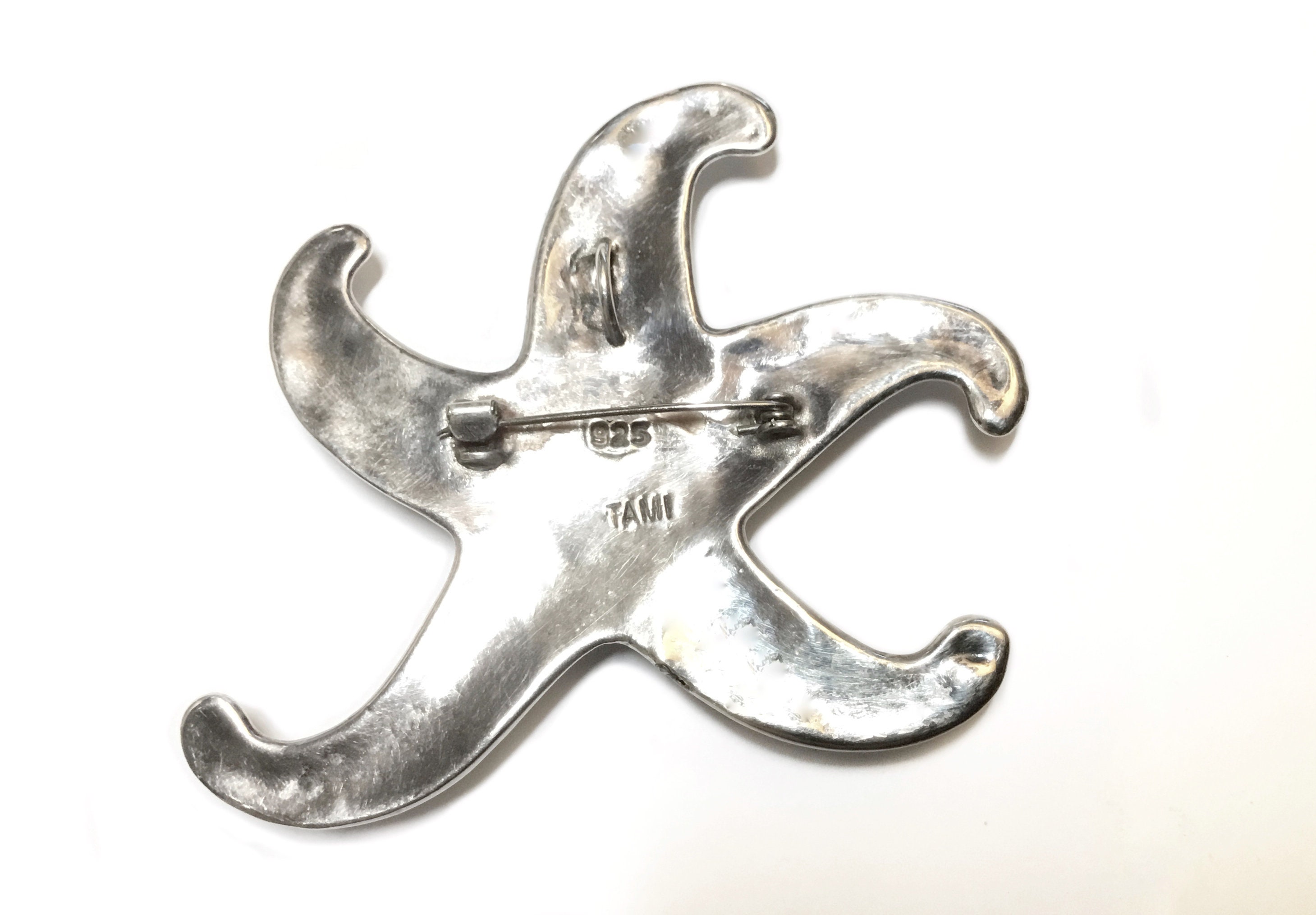 1970s Modernist Electroformed Sterling Silver Starfish Brooch ...