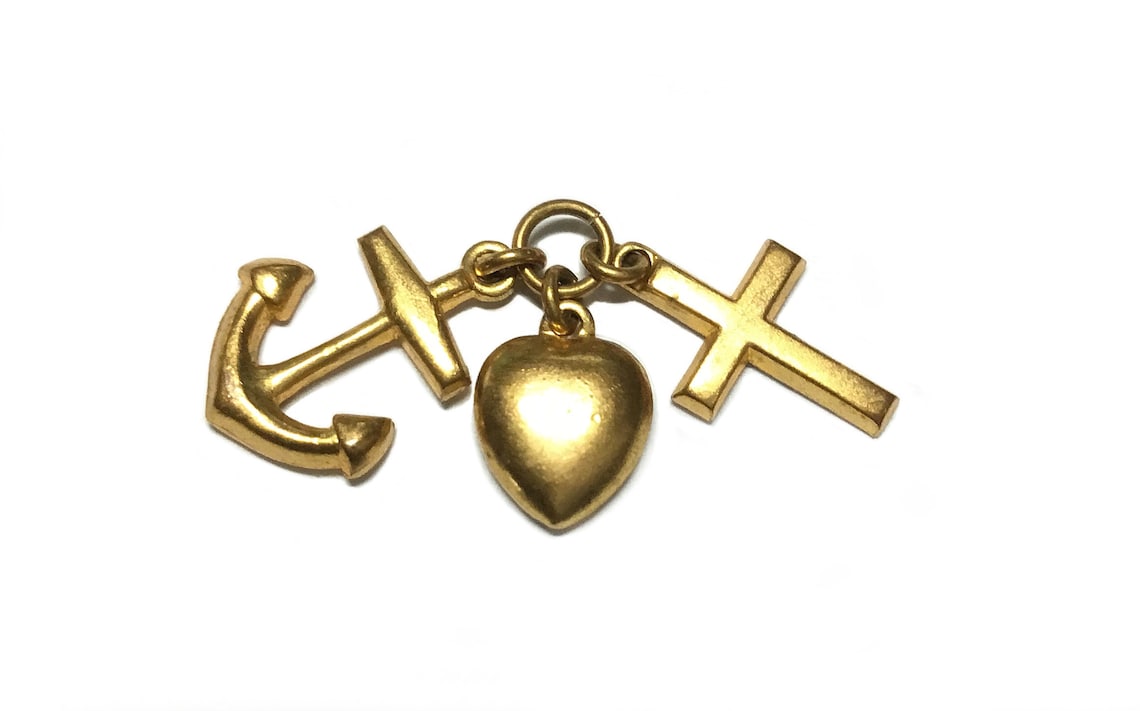 9K Faith Hope & Charity Christian Symbols Pendant/ Charms in - Etsy