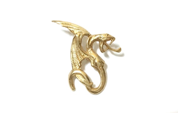 Antique Art Nouveau Dragon Pendant, Sterling Silver V… - Gem