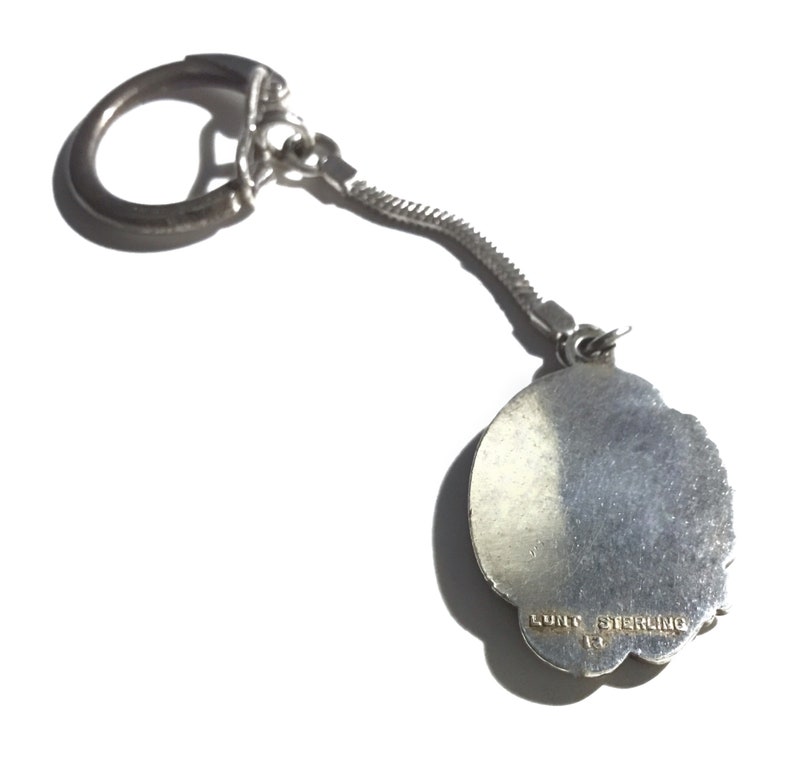 Signed Lunt Sterling Silver Floral Key Chain for a Special Key, C1960s ...