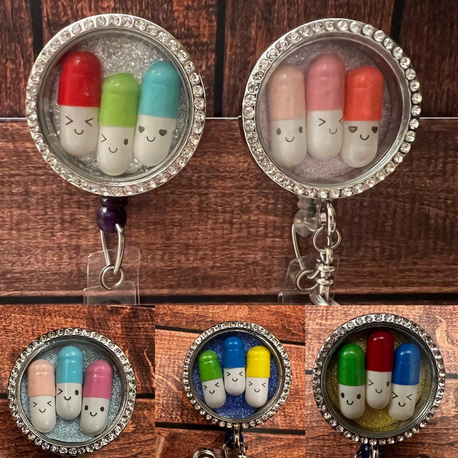 Customizable Happy Pill Pharmacy Retractable Badge Reel, Pharmacist ...