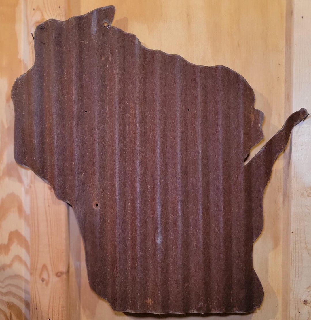 Wisconsin Corragated Tin Cutout Wisconsin Barn Tin Wisconsin Cutout ...