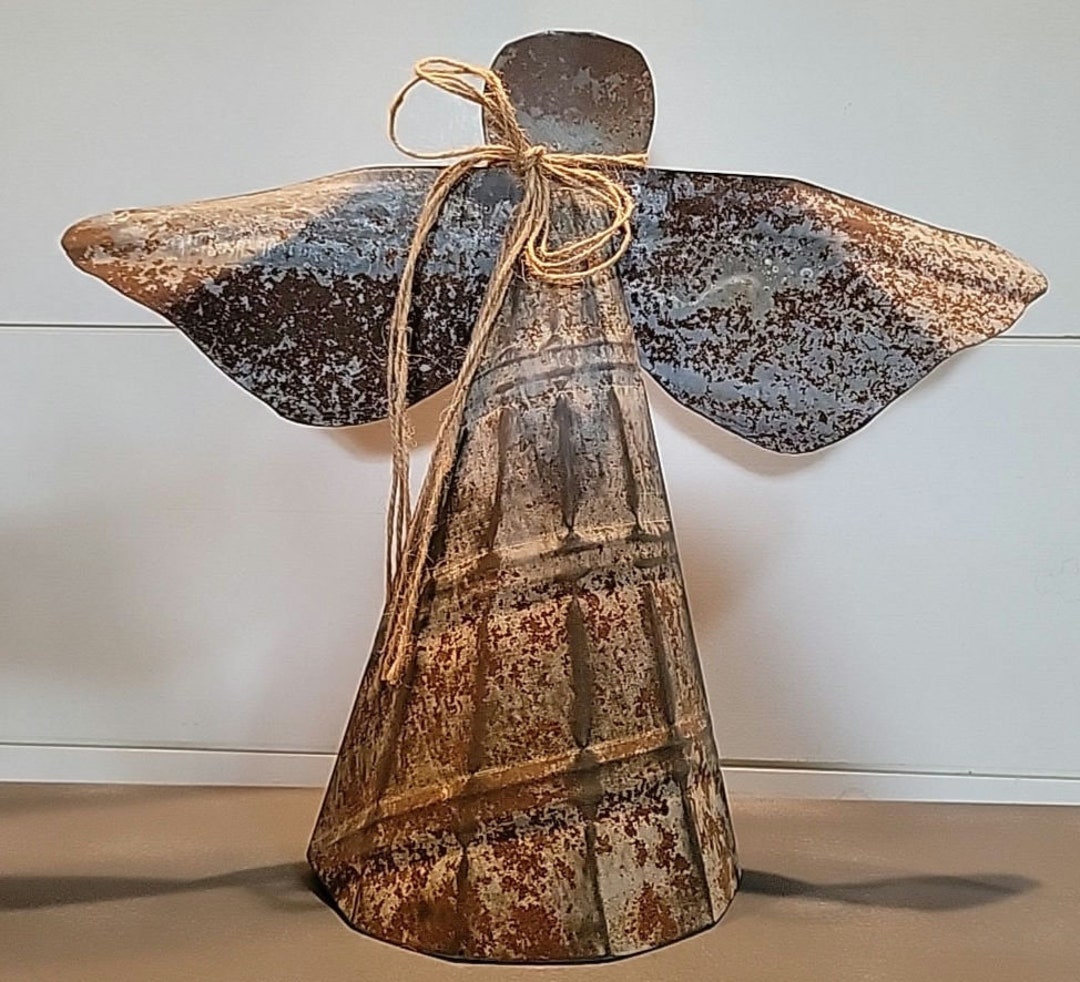 Rustic Tin Angel Christmas Tree Topper. Memorial Angel. Garden Angel - Etsy