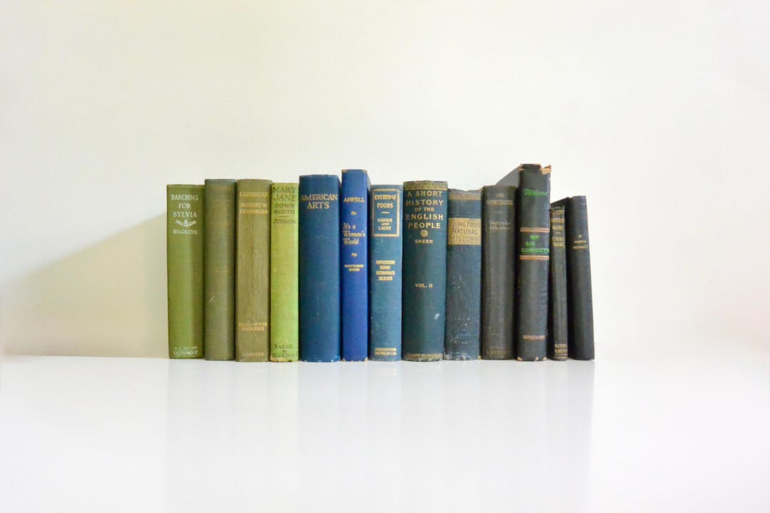Vintage Hardcover Book Collection / Neutral Color Coordinated Bookstack ...