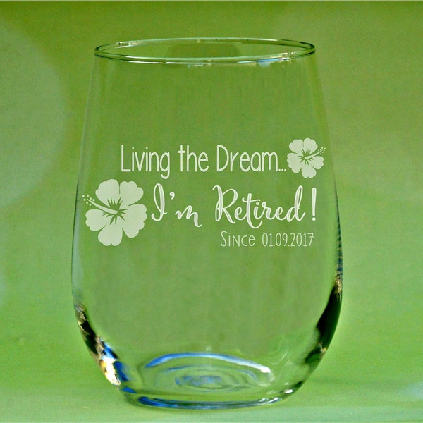 Retirement Wine Glass - Etsy