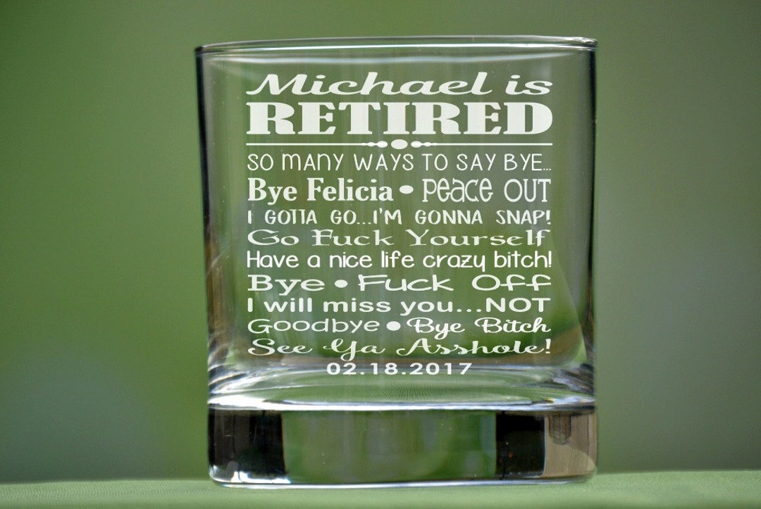 Personalized Retirement Glass, Retirement Gifts, Retirement Presents ...