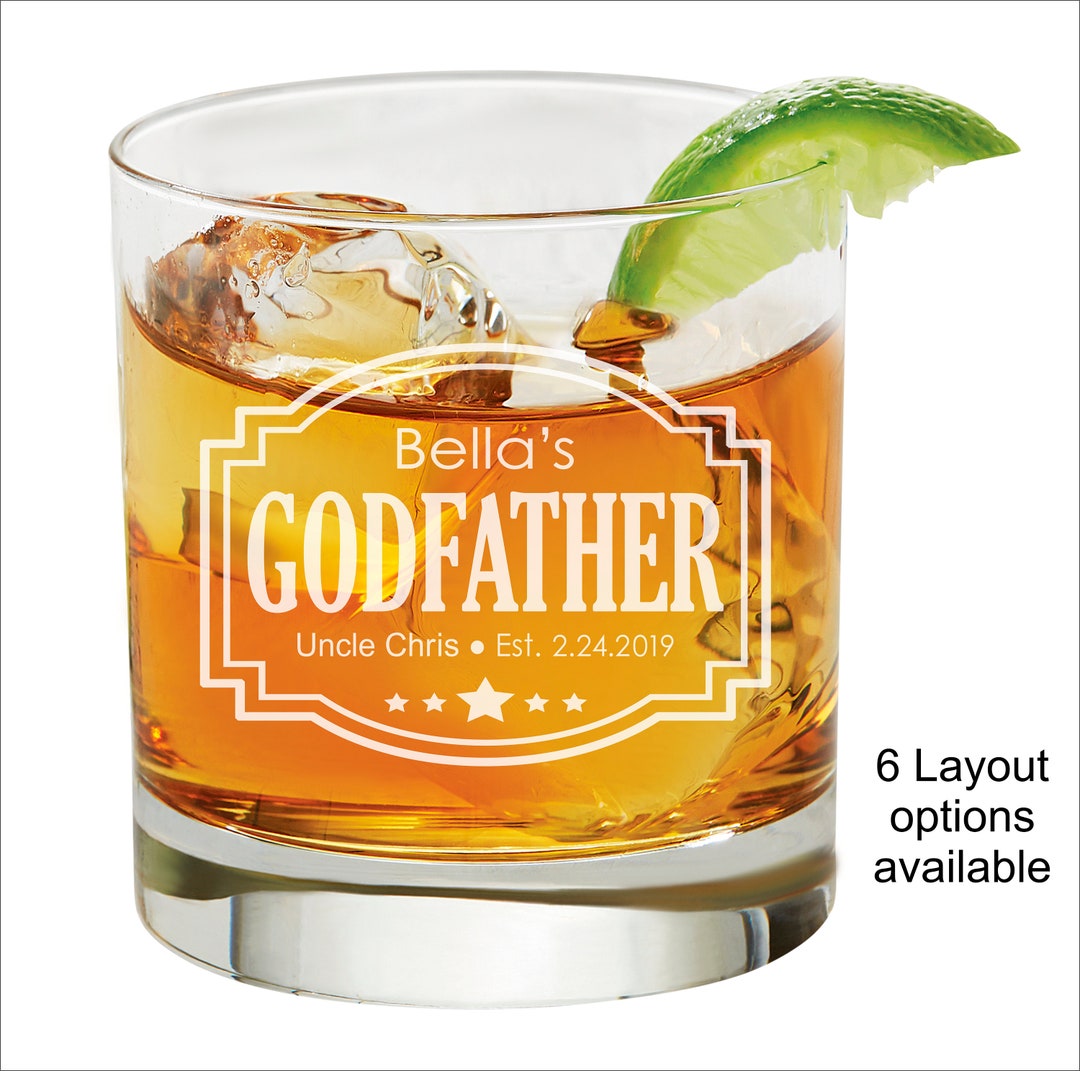 Custom Godfather Whiskey Glass Gift, Personalized Godparent Gift ...