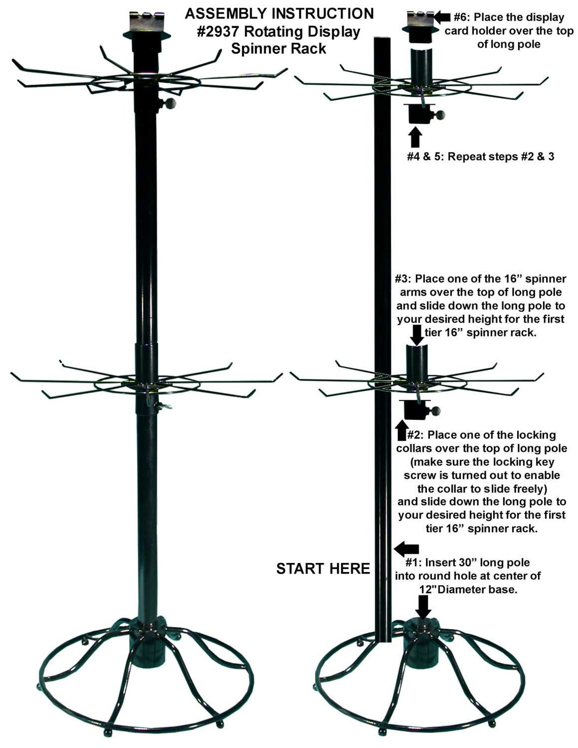 Rotating Revolving Heavy Duty Display Rack 16-pegs 2-tiers | Etsy