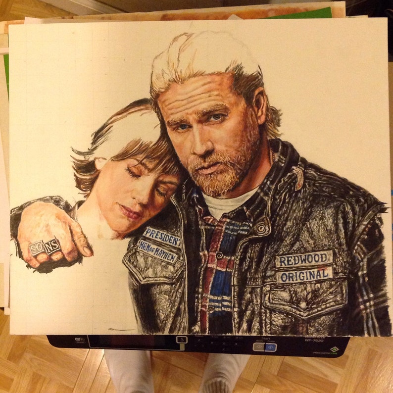 Jax and Tara Art Print From Sons of Anarchy. 11 X 14 Inches. Original ...