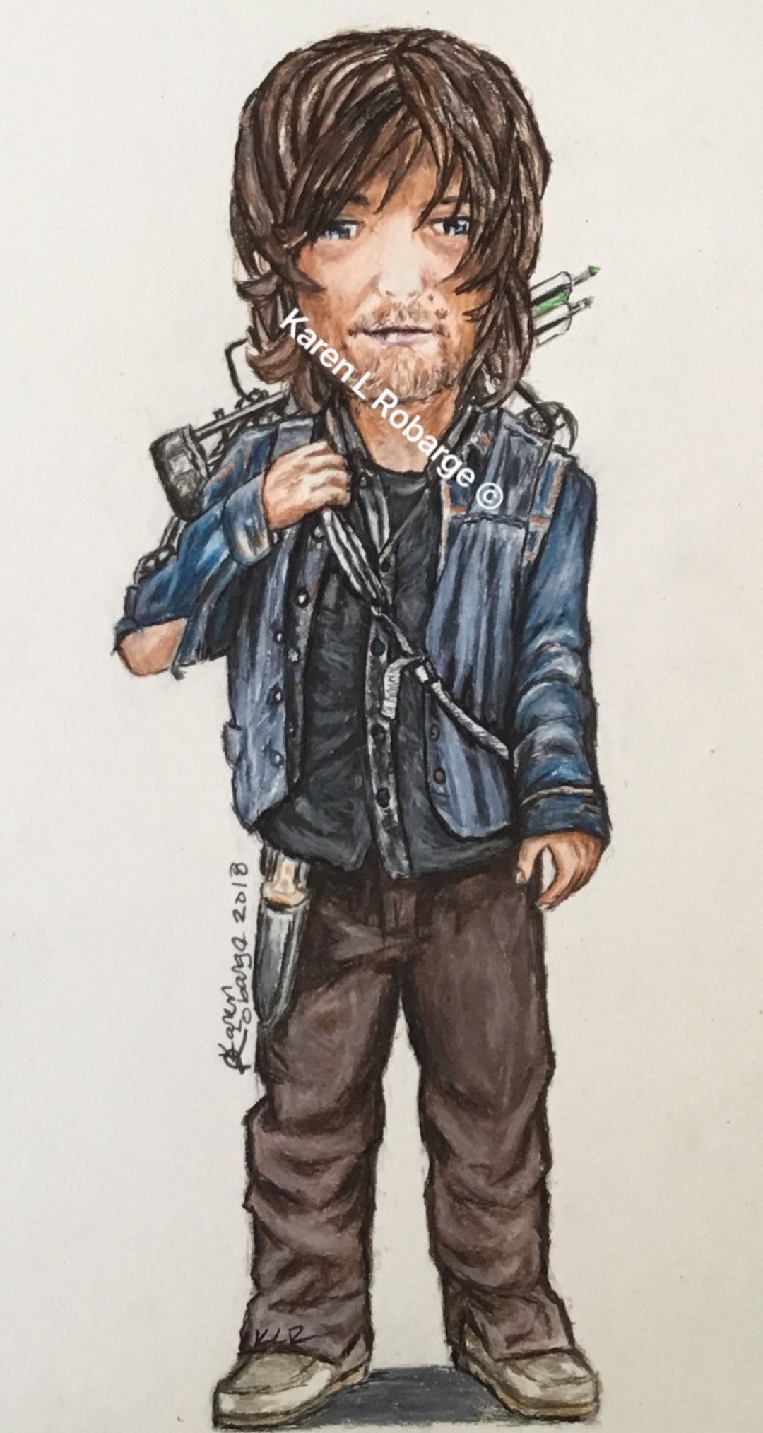My Cartoon Version of Daryl Dixon Print From the Walking Dead. - Etsy