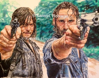 Carl Eats Pudding the Walking Dead Giclee Print - Etsy