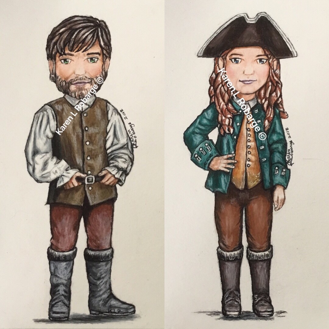 My Roger and Bree Cartoons From Outlander - Etsy