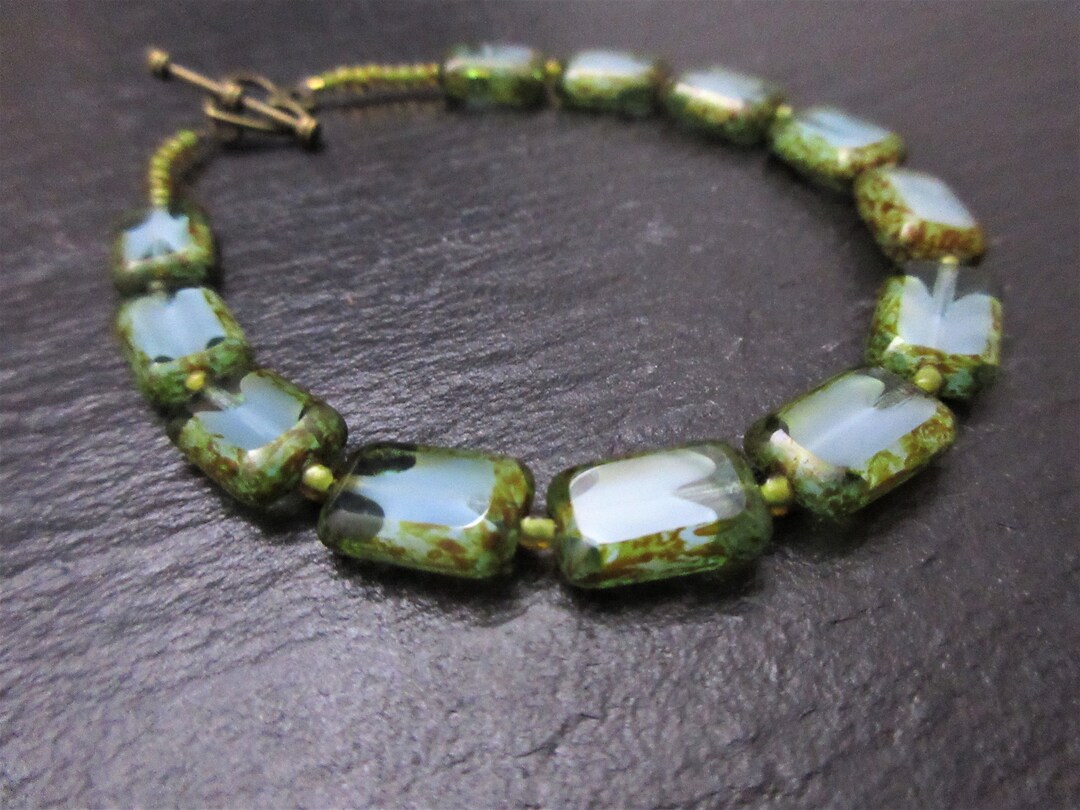 Turquoise Picasso Czech Braceletlime Green Turquoise Braceletczech ...