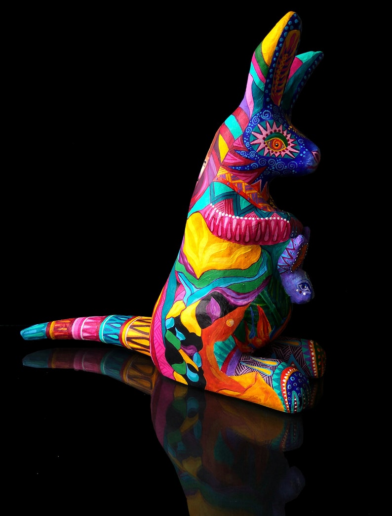 OOAK Interior sculpture kangaroo Multicolored figurine | Etsy