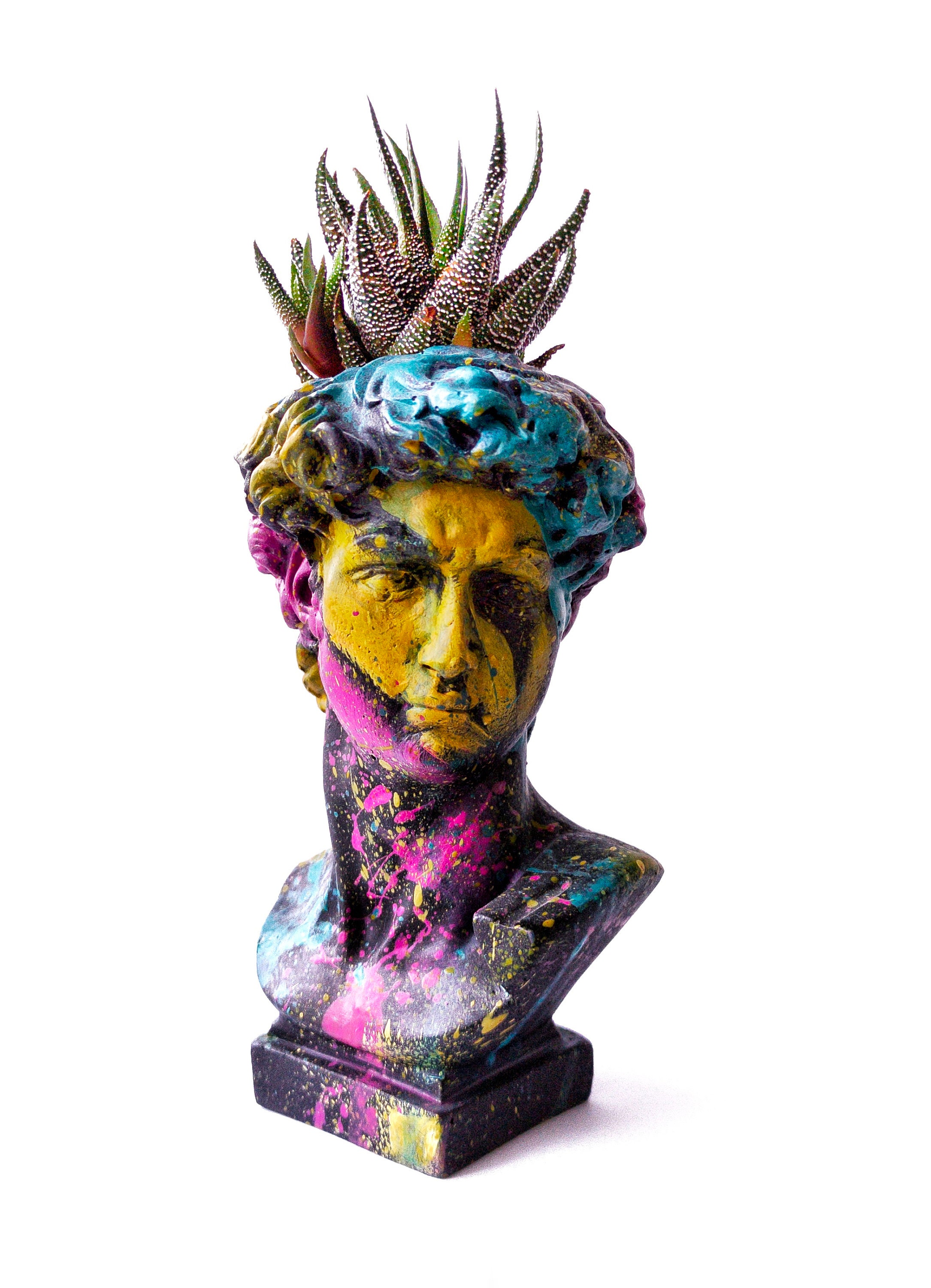 Gypsum Planter Pot Head, Hand Painted Pot Head - Etsy
