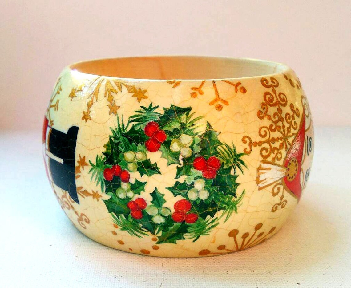 Nutcracker Wood Painted Bracelet-winter Fantasy - Etsy