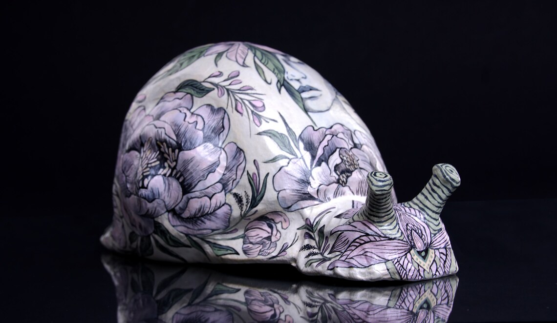 OOAK Interior Sculpture Snail Sculpture Papier Mache Snail | Etsy