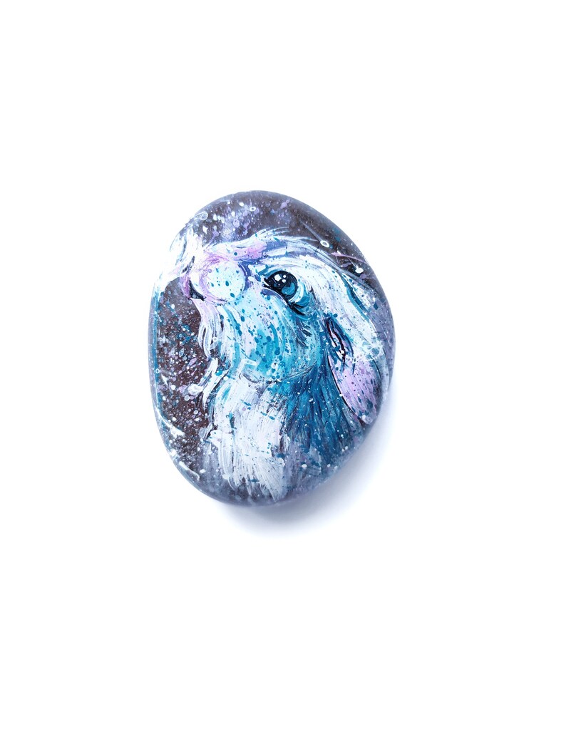 White Rabbit Hand-painted Stones for Home or Garden Decor - Etsy