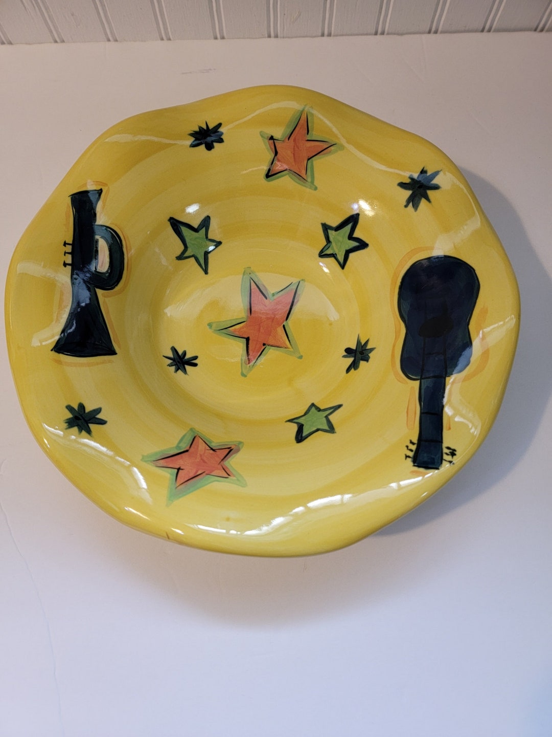Gail Pittman Pottery Large Yellow Bowl Rhythm & Blues Collection - Etsy