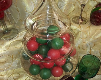 Glass christmas tree jar | Etsy