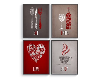 Eat Drink Love Art | Etsy