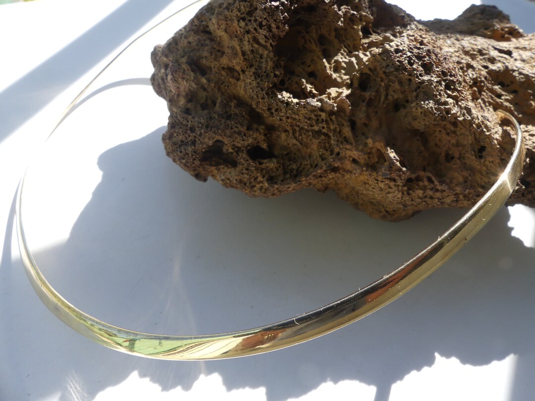 Collier vintage torque en vermeil, argent 925, or, poinçons, ras de cou ...