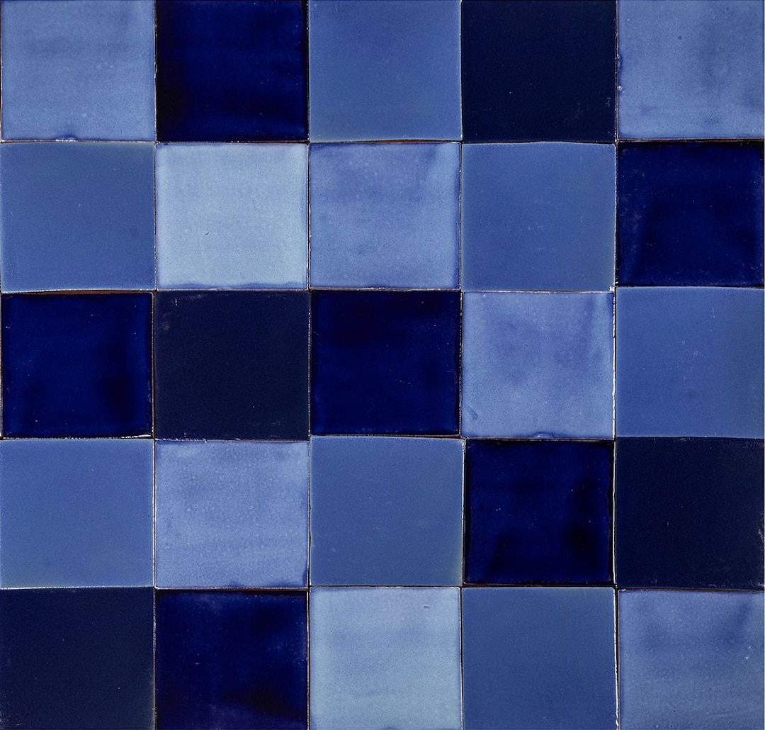 Patchwork of Single-colour Navy Blue Tiles 90 Pcs, 1 M2 Azula by ...