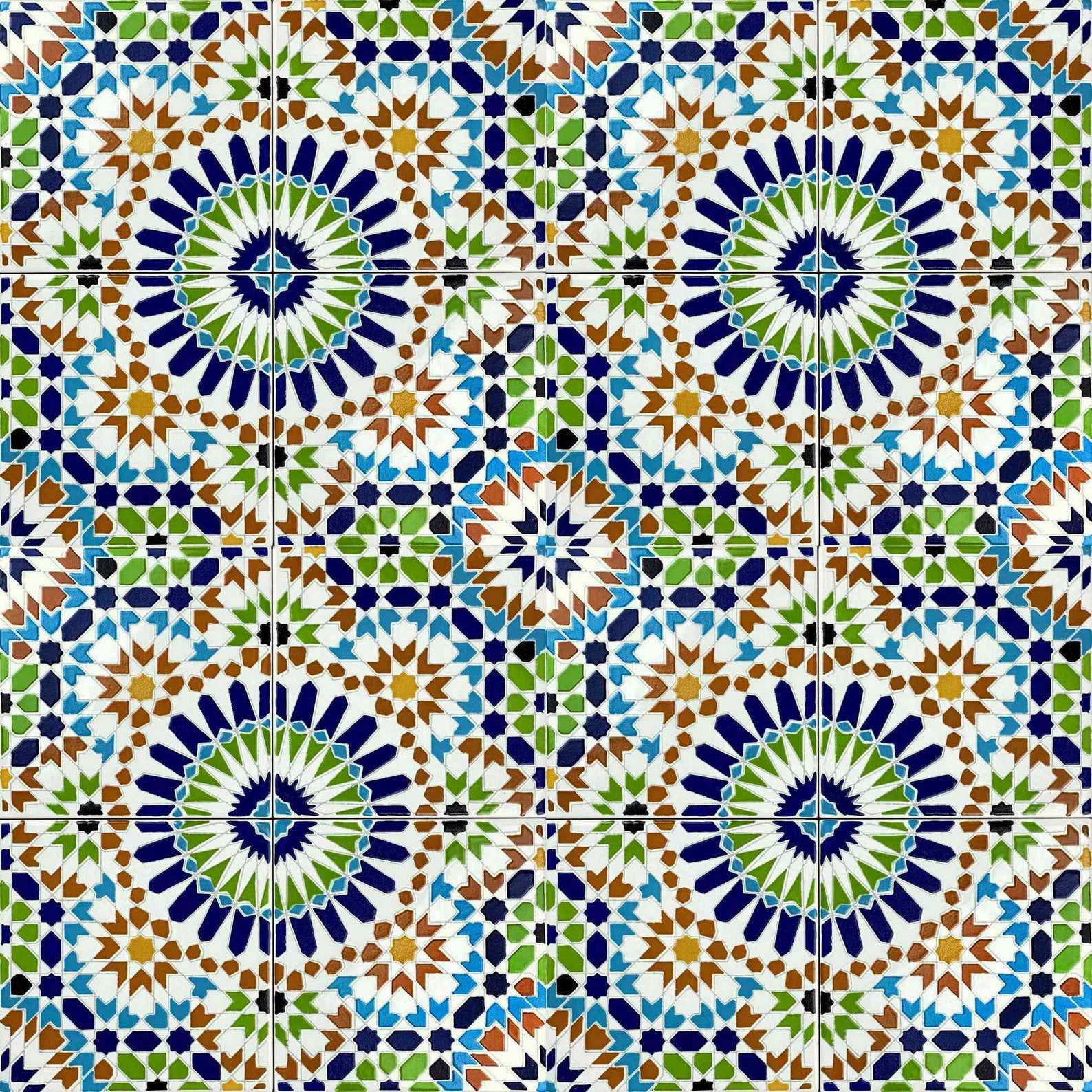 Moroccan Ceramic Tiles 20x20cm 12 Tiles in Set 05m2 Fara - Etsy