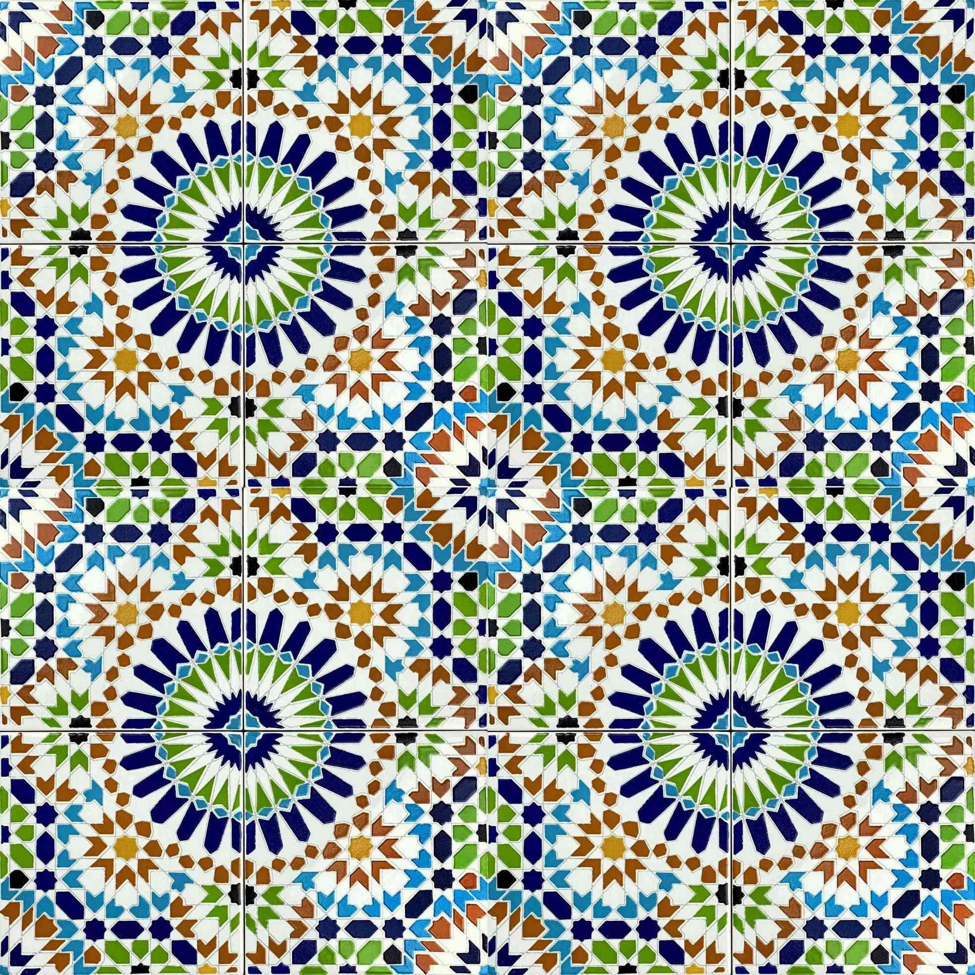 Moroccan Ceramic Tiles 20x20cm, 12 Tiles in Set (0,5m2) - Fara - Etsy UK