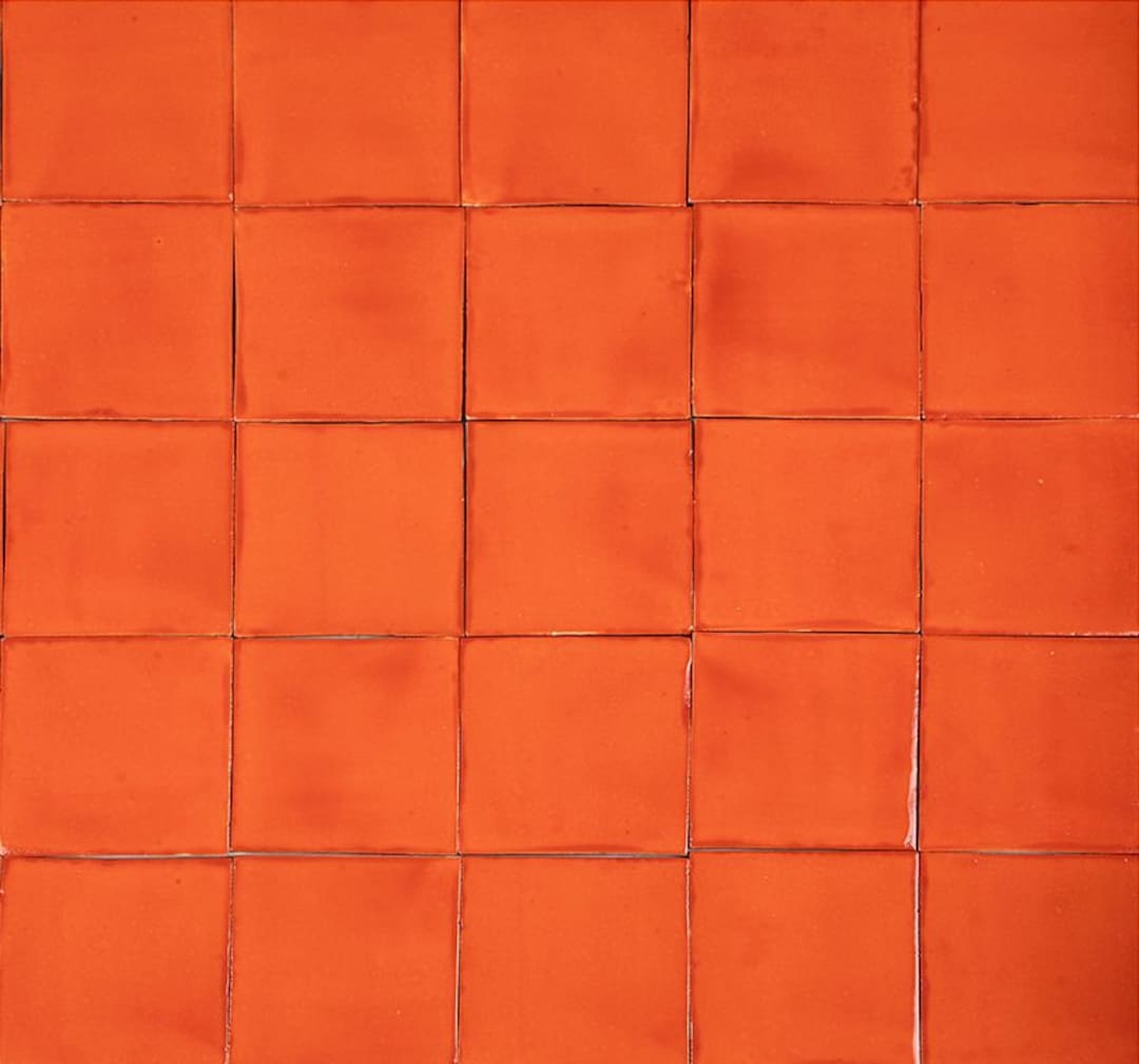 Mexican Orange Ceramic Tiles Single Color Talavera 90 Pieces Naranja ...