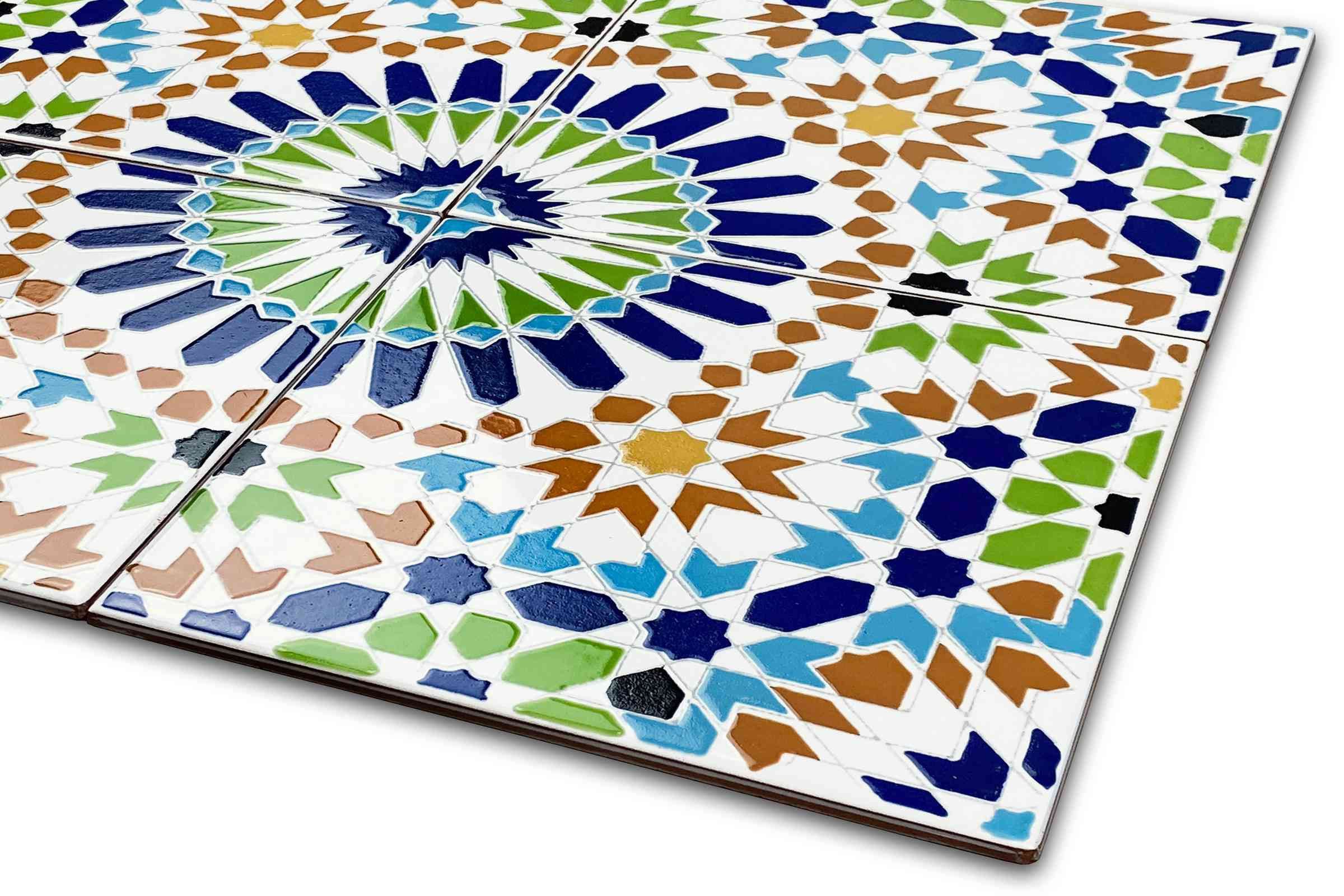 Moroccan ceramic tiles 20x20cm 12 tiles in set 05m2 Fara | Etsy