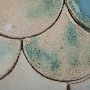 Decorative Ceramic Mermaid Tiles in the Shape of a Fish Scale Morning ...