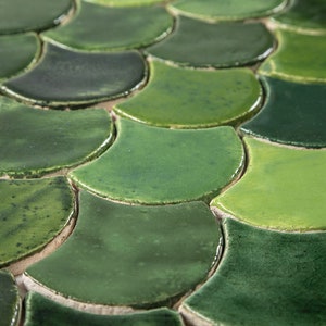 Decorative Ceramic Mermaid Tiles in the Shape of a Fish Scale - Forest ...