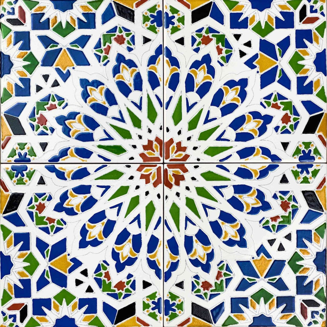 Moroccan Ceramic Tiles 20x20cm, 12 Tiles Included (0,48m2) - Nazir - Etsy