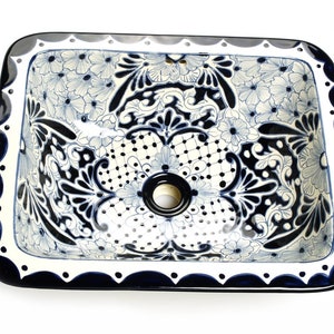 Mexican Ceramic Sink, Rectangular Washbasin Lavinia 44x35 Cm - Etsy