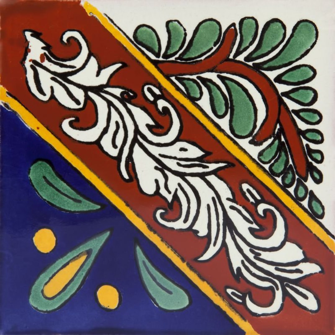 Zandra Mexican Ceramic Tiles, Set of 30 Tiles, 10.5 Cm X 10.5 Cm - Etsy