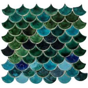 Decorative Ceramic Mermaid Tiles in the Shape of a Fish Scale Lake in ...