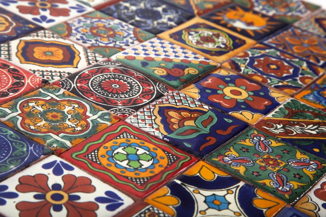 Azulejos de talavera mexicana patchowrk Conjunto pintado a | Etsy