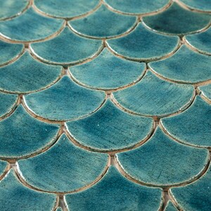 Decorative Ceramic Mermaid Tiles in the Shape of a Fish Scale ...