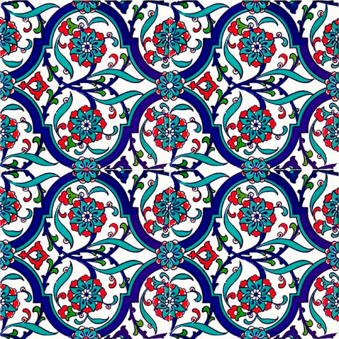 Iznik Turkish Tiles Ceramic Oriental Wall Tile 12 Patterned - Etsy