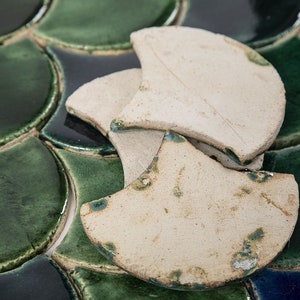 Decorative Ceramic Mermaid Tiles in the Shape of a Fish Scale Lake in ...
