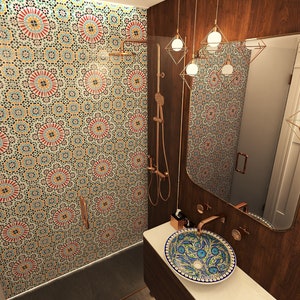 Moroccan Tiles, Colorful Ceramic Wall Tile 20x20cm, 12 Tiles in Set (0 ...