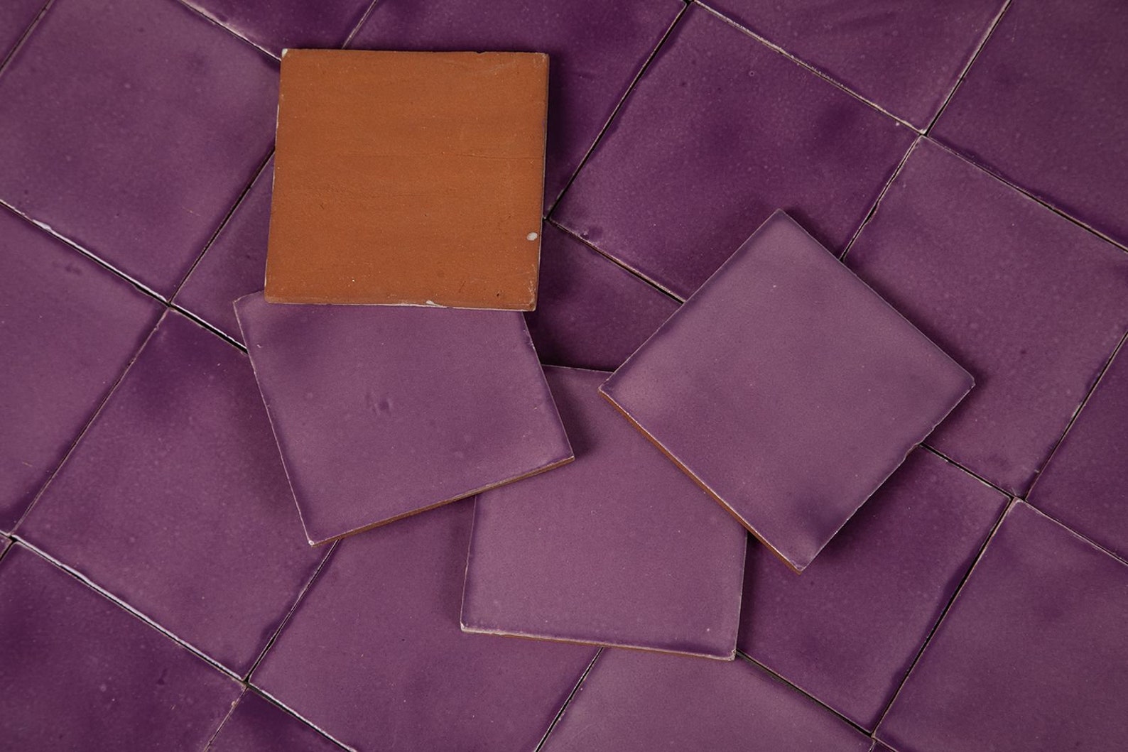 Talavera Purple Single Colour Mexican Ceramic Tiles 10x10 Cm - Lila ...