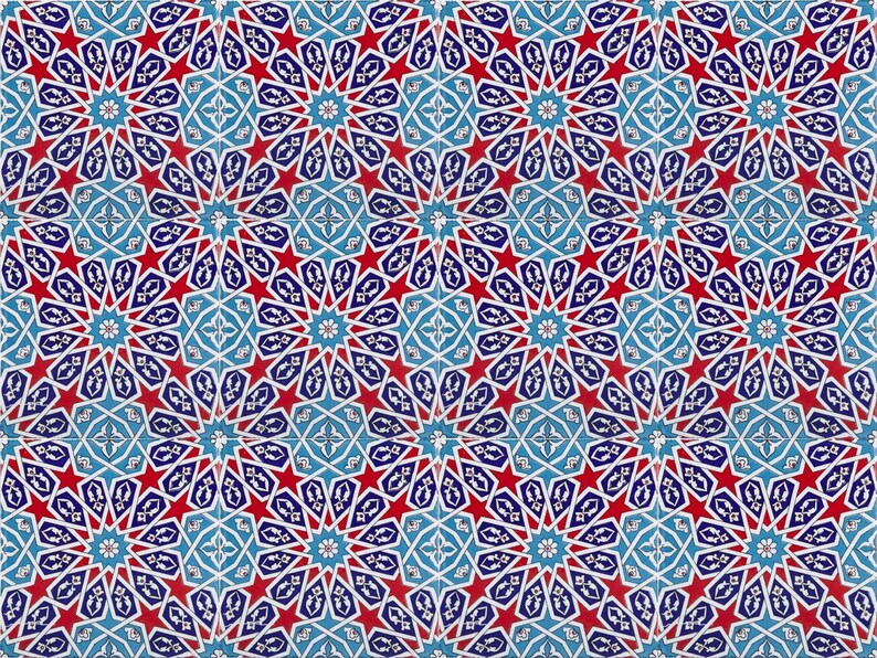 Turkish Tiles Iznik Tiles Stars Oriental Ceramic Wall Tiles From Turkey ...