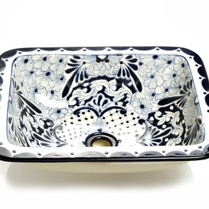 Mexican Ceramic Sink, Rectangular Washbasin Lavinia 44x35 Cm - Etsy
