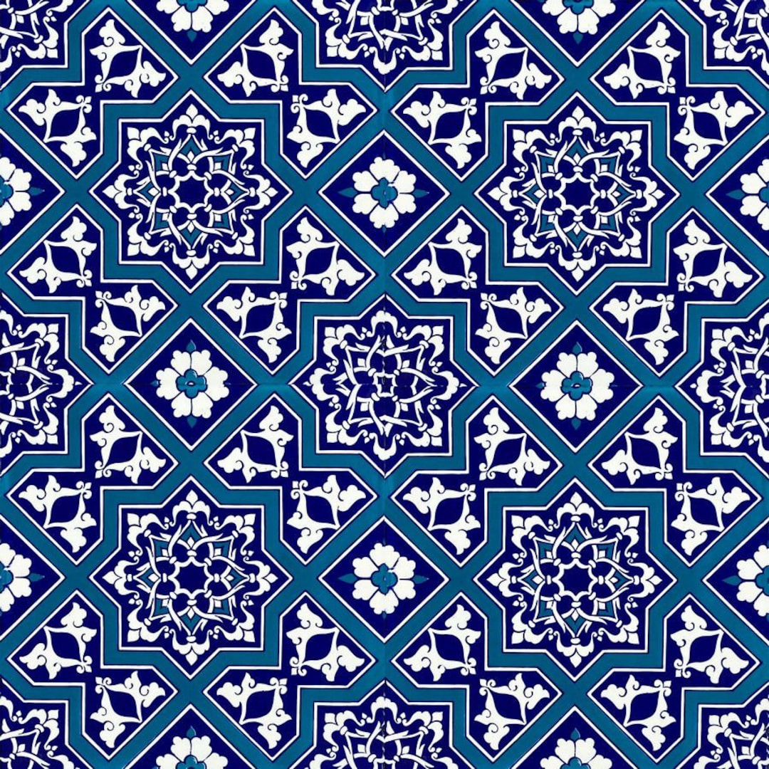 Ceramic Tiles From Turkey 20x20 Cm, Pack of Iznik 12 Pieces (0.48 M2 ...