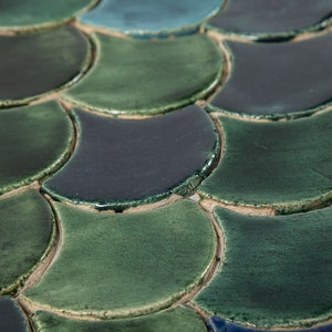 Decorative Ceramic Mermaid Tiles in the Shape of a Fish Scale - Lake in ...